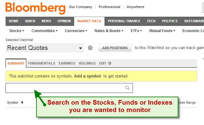 Investment Business & Personal Finance: Setting up Bloomberg Portfolio ...
