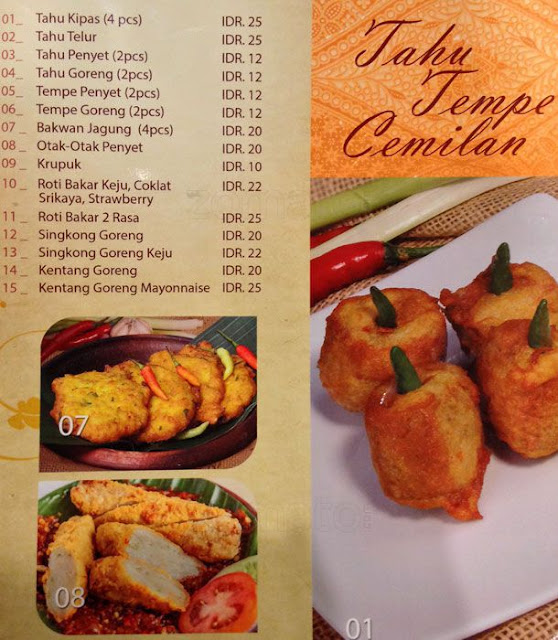 Harga Menu Cobek Penyet Kelapa Gading Restoran Jawa