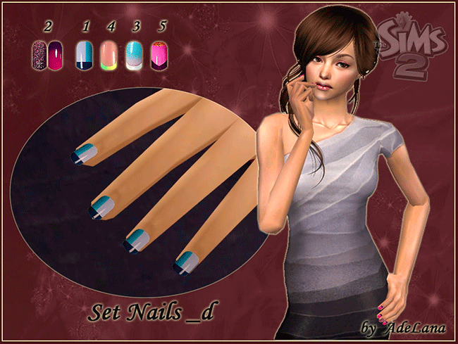 My Sims city block: Ногти "NailsSet_d" (The Sims 2)
