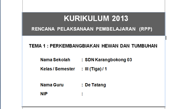 Contoh Rpp Model Webbed Kelas 3 Sd - Seputar Model