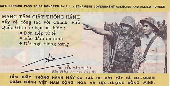 US Propaganda – Vietnam War Chieu Hoi Campaign Leaflets - Open Arms ...