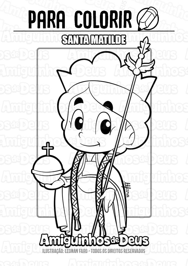 Santa Matilde para colorir ~ Amiguinhos de Deus