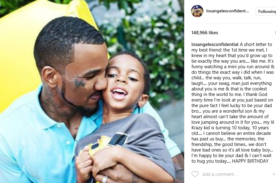 The Game's beautiful message to his son as he turned 10