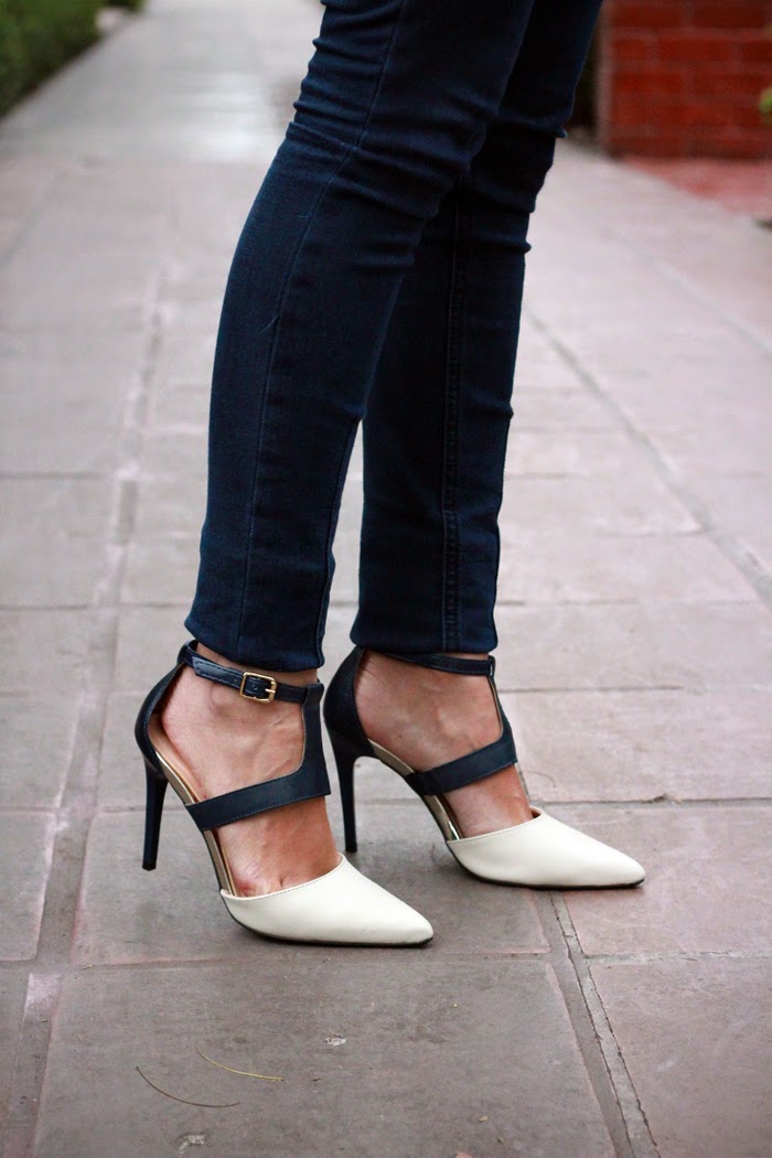 Blue + White Heels - Fashion Frontier