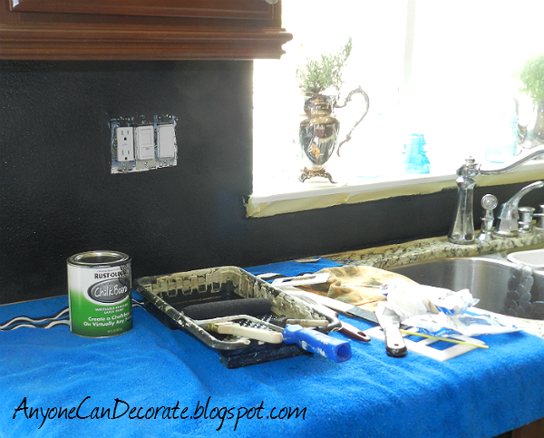 Anyone Can Decorate: My $10 Kitchen Back-Splash Chalkboard