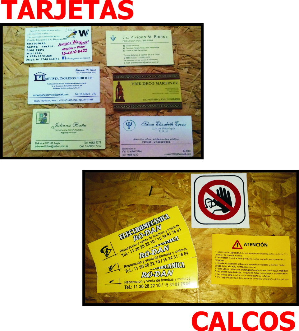 Imprenta Cigrafic: Tarjetas - Calcos PVC / Papel