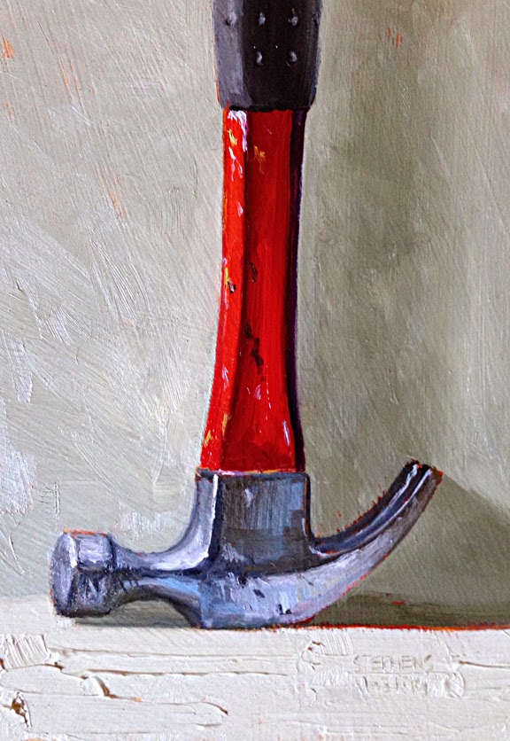 Daily Painting: red hammer 5x7