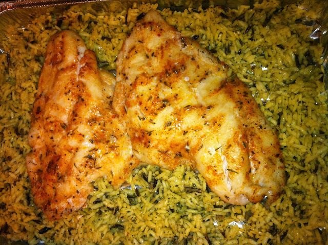 My Crafty World: Grouper Filets with Wild Rice