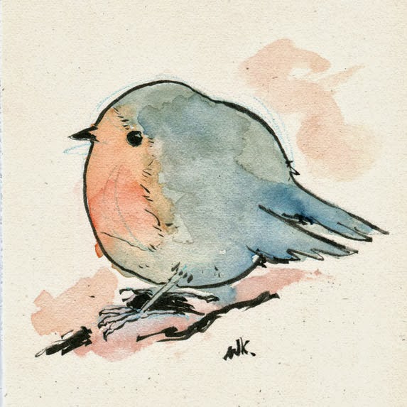 Drawing the Sword: INKtober Day 1: English Robin