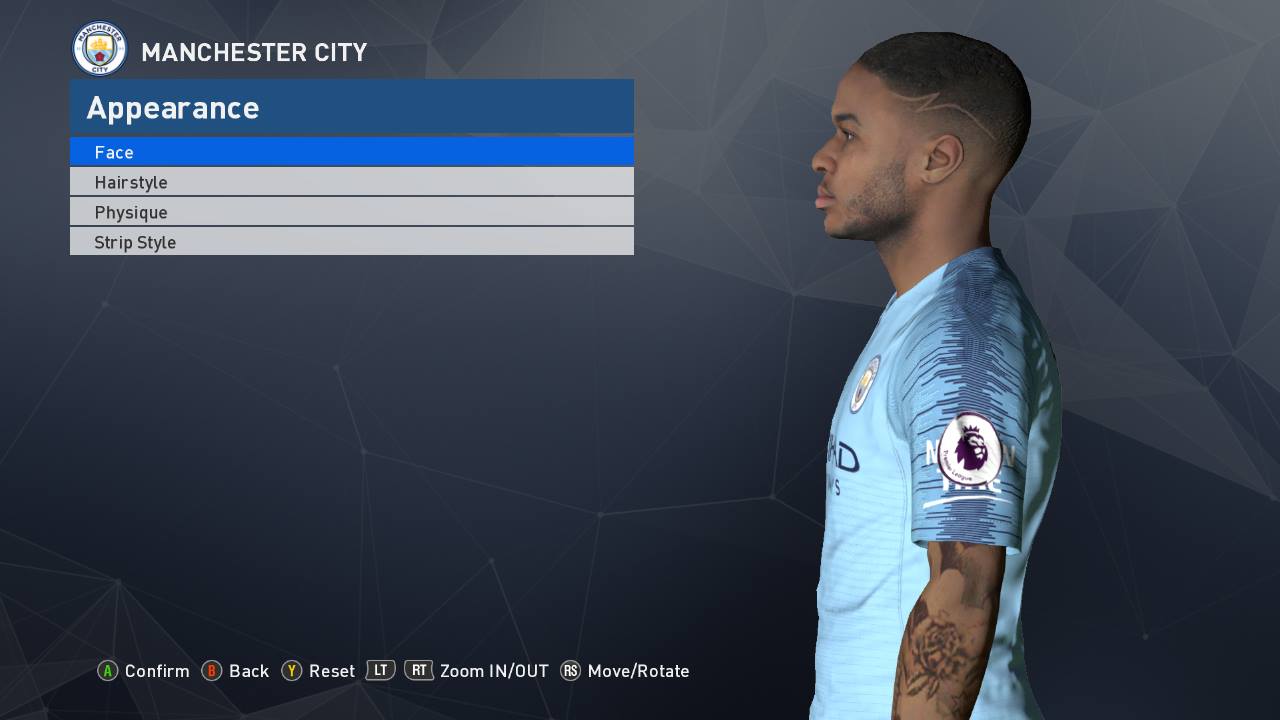 Pes Modif Pes 2017 Sterling Face By Ahmed Tattoo And Facemaker