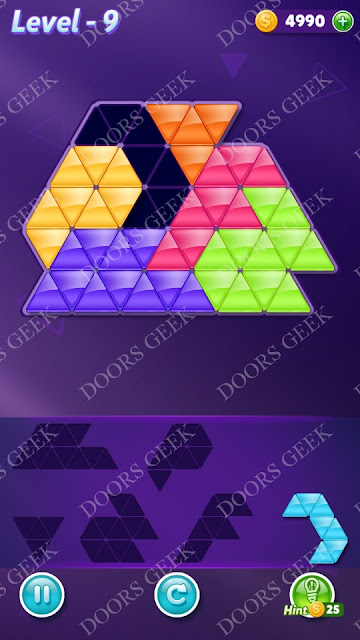 Block! Triangle Puzzle Advanced Level 9 Solution ~ Doors Geek