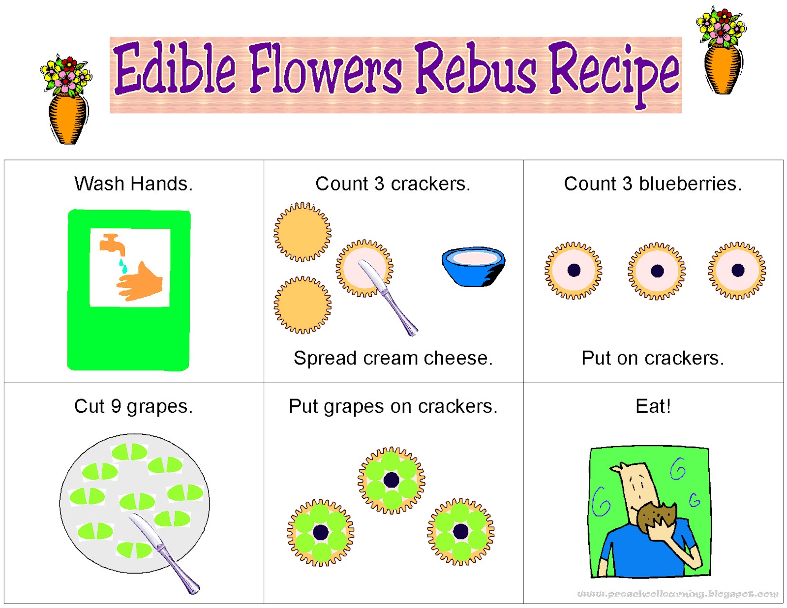 Play 'n' Learn: Edible Flowers Rebus Recipe
