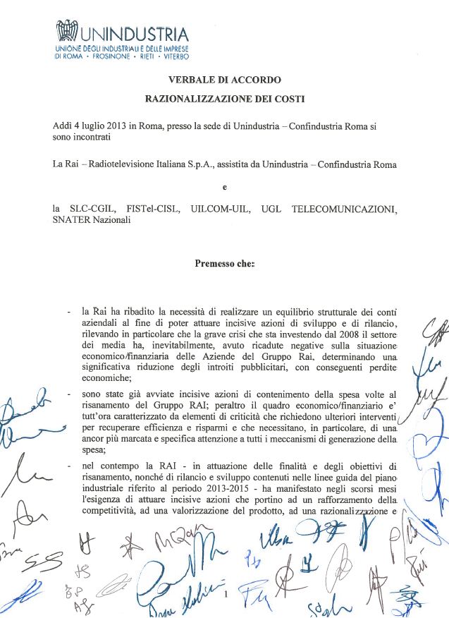 Documenti SLC-CGIL RAI: VERBALE DI ACCORDO 4 LUGLIO Documenti SLC-CGIL RAI: VERBALE DI ACCORDO 4 LUGLIO