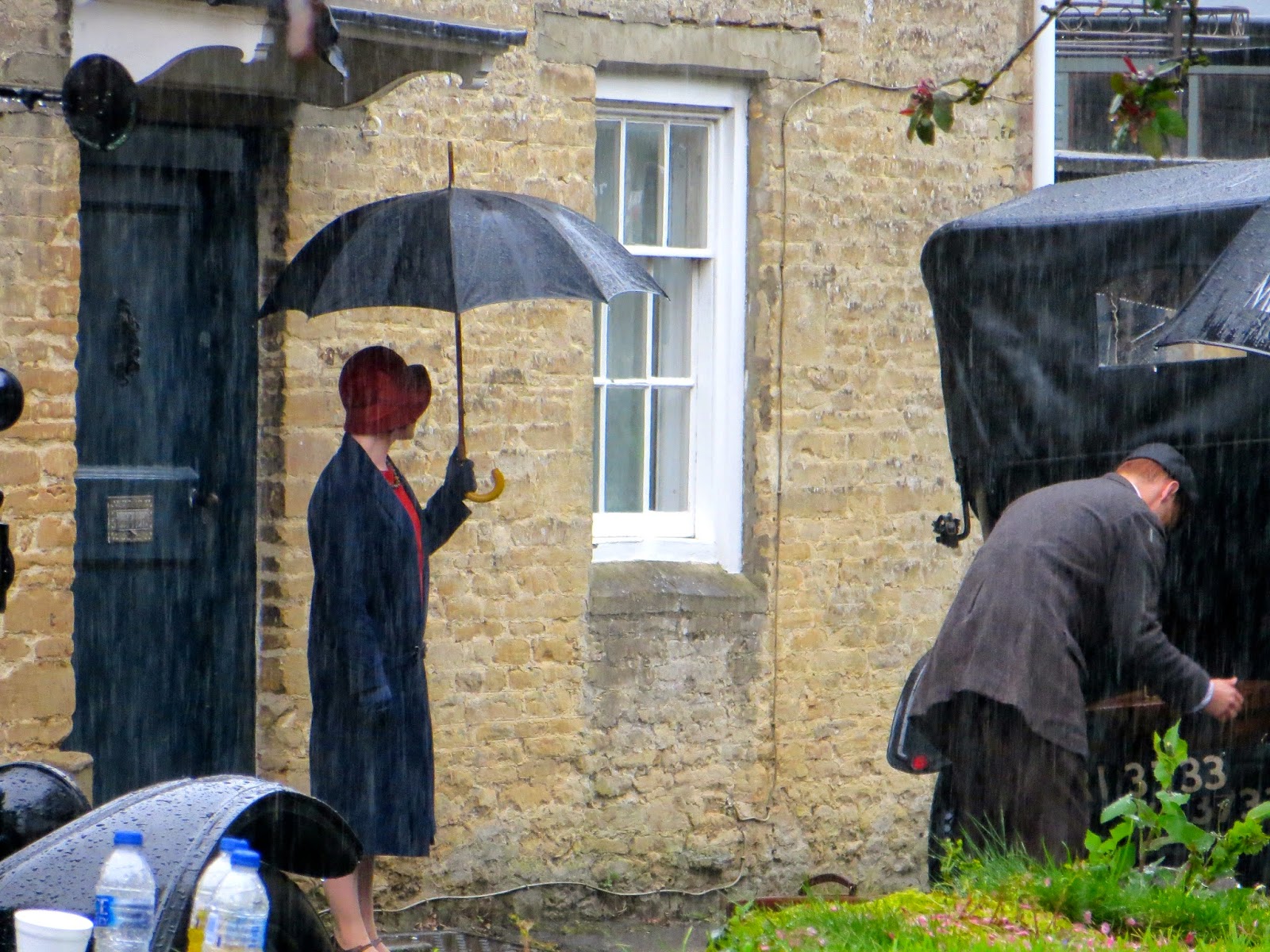 Curiouser and Curiouser: Downton Abbey film shoot in the pouring rain