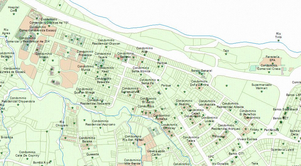 Escazu News: Mapa General del Cantón de Escazú,( Escazu Centro, San ...