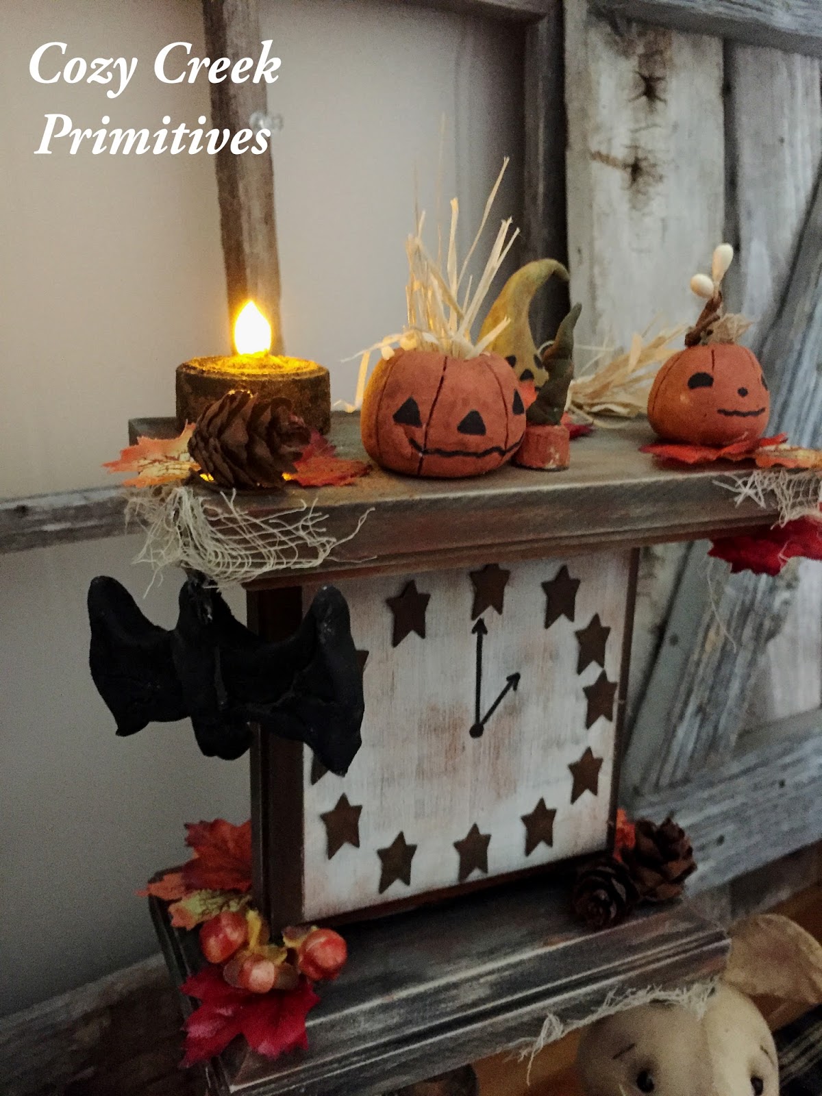 Cozy Creek VIntage Primitives: Spooky Halloween Clock Tower! A OOAK ...