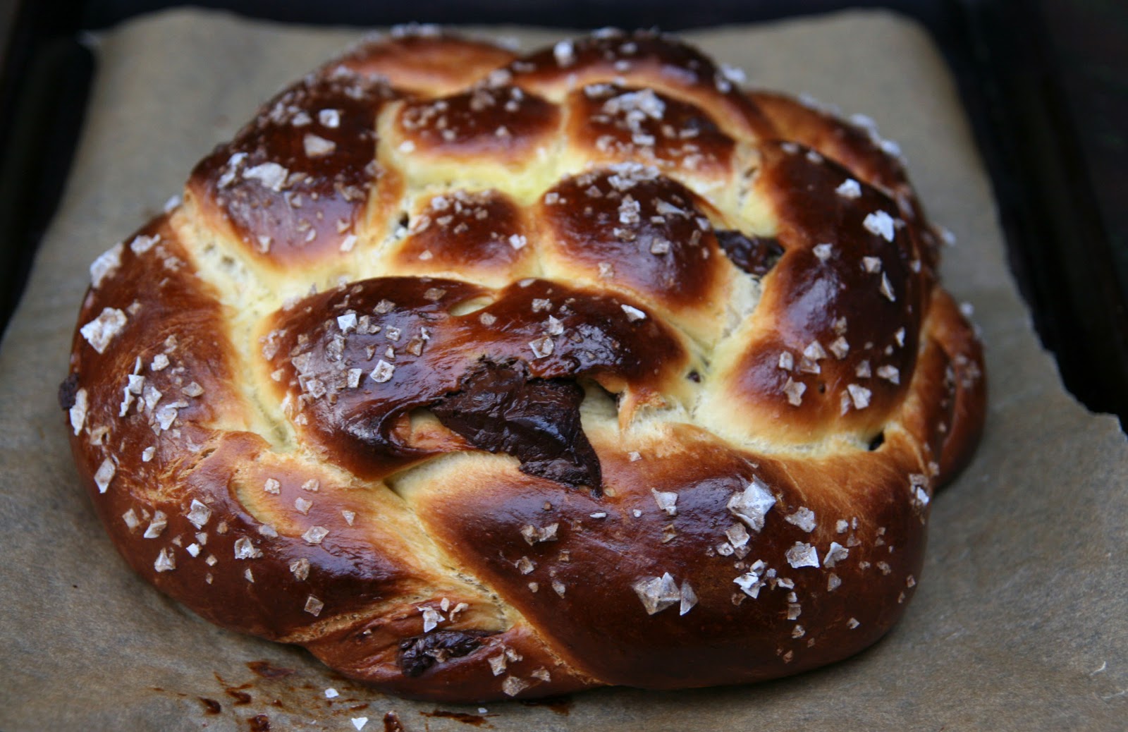 Challah with Chocolate and Salt Recipe | mostly foodstuffs