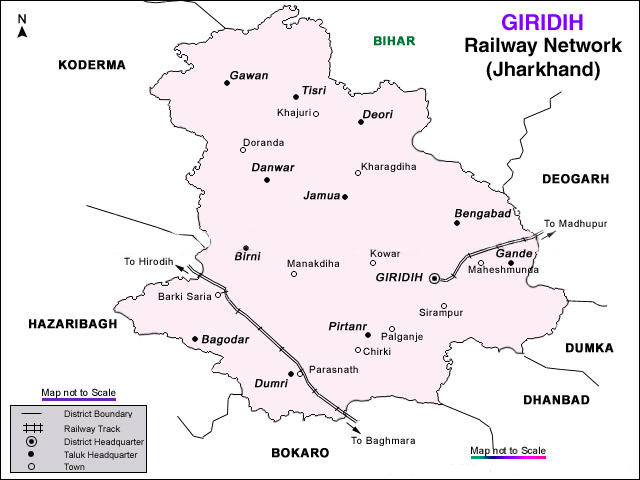 Rail-Map-india: Giridih railways map