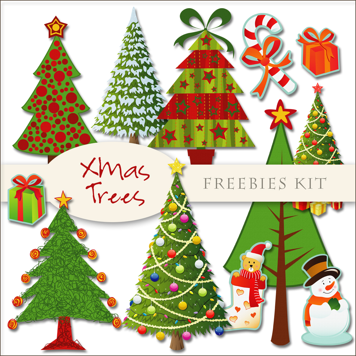 Scrap. DOT: Freebies Kit - Xmas Trees