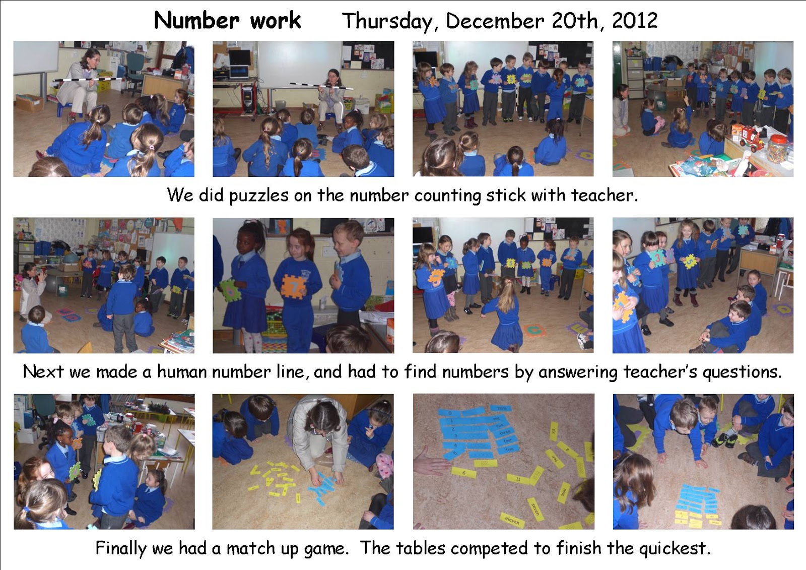 Maths Page: Number work