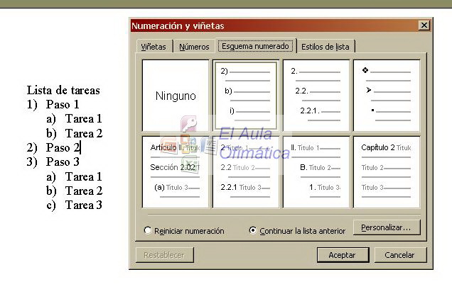 El Aula Ofimática: Crear listas numeradas o viñetas en Word El Aula Ofimática: Crear listas numeradas o viñetas en Word