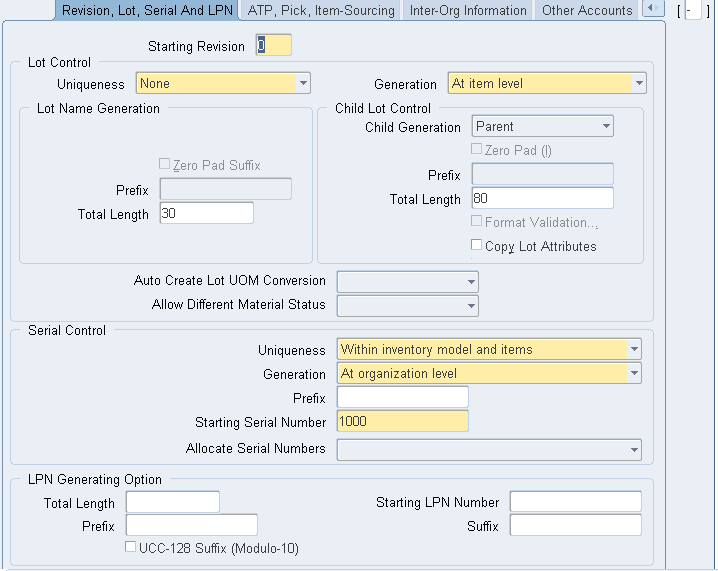 Oracle Inventory Defining Organization Learn Oracle