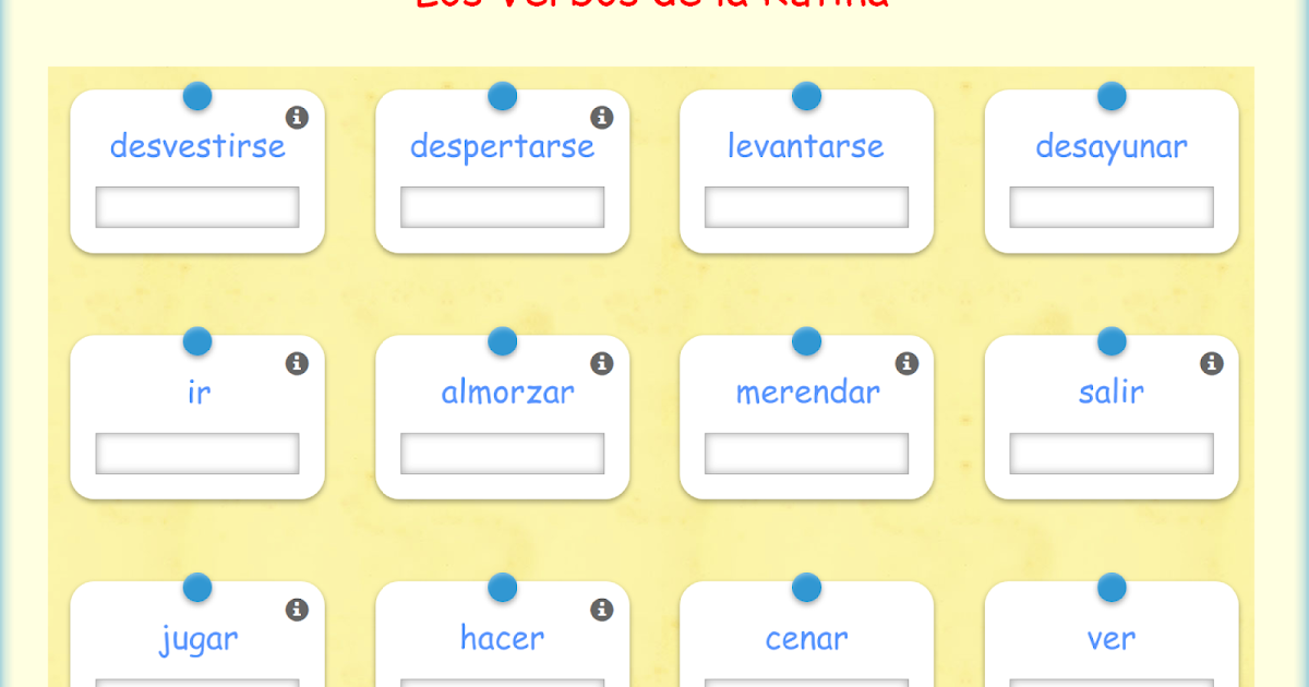 Me encanta escribir en español: Conjugación : Los verbos de la rutina