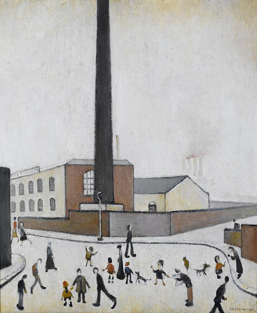 The Works of Laurence Stephen Lowry: 1961 - Mill Scene with Figures