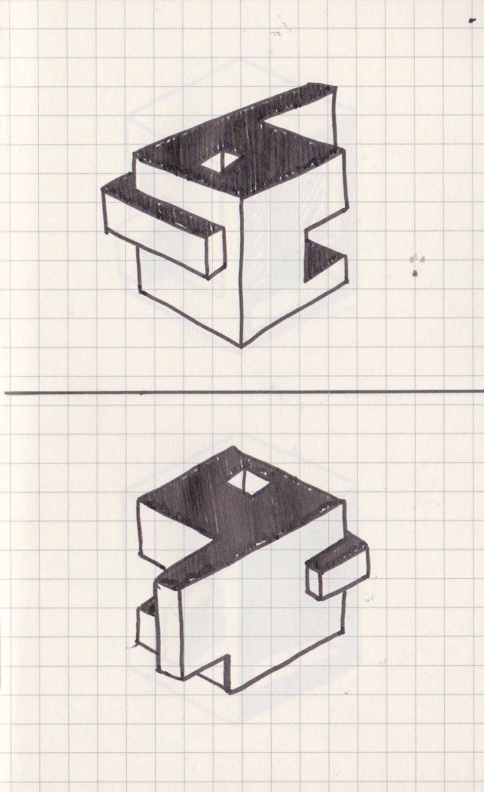 TeresaPeng1101: 2 Axonometric Sketches on SketchUp