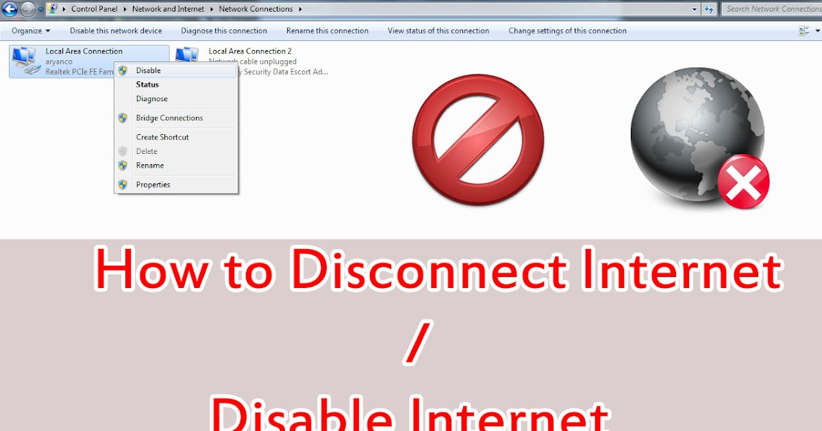 How To Disable Lan Connection Disconnect Internet
