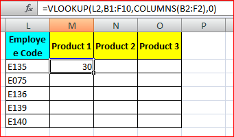 COLUMNS Function in VLOOKUP function | Excel Solutions - Basic and Advanced