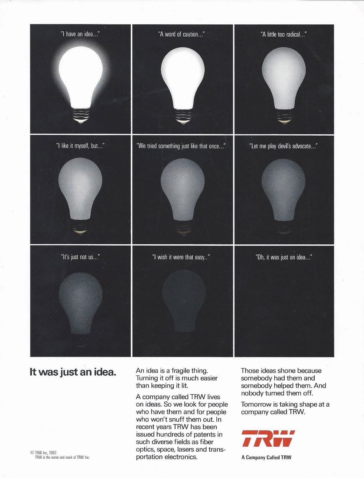 Past Print: TRW bright idea ad