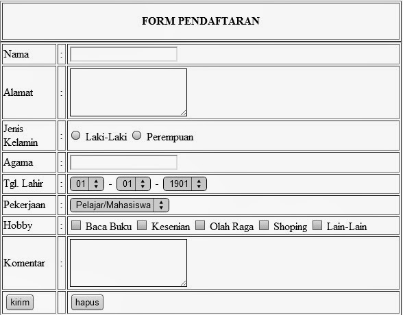 MEMBUAT FORM HTML