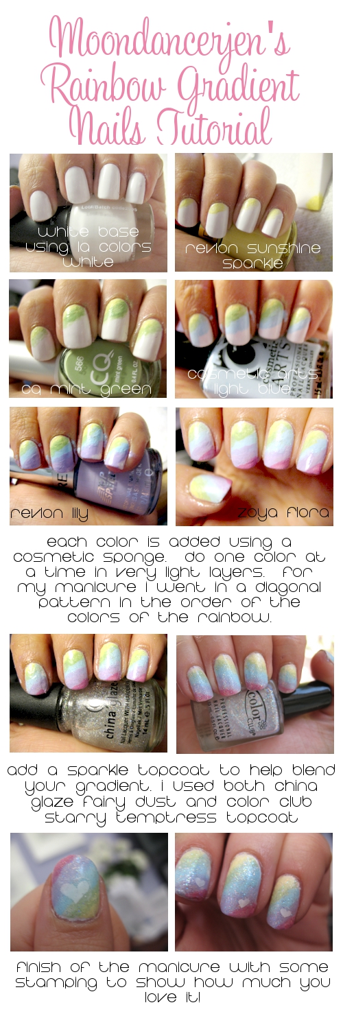 Moondancerjen's Nails: Rainbow Gradient Nails + Tutorial