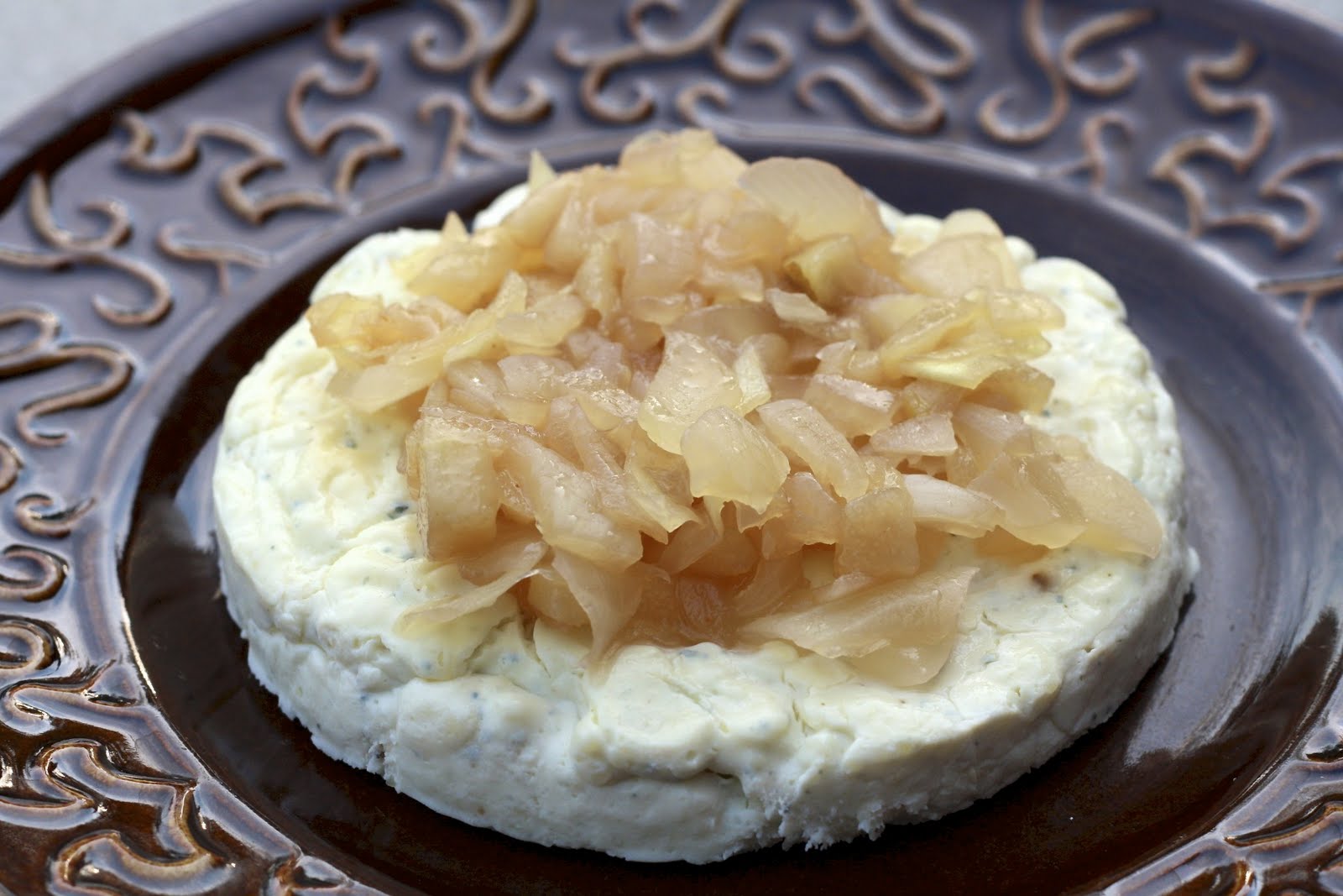 Blue Cheese Cheesecake with Pear Onion Jam