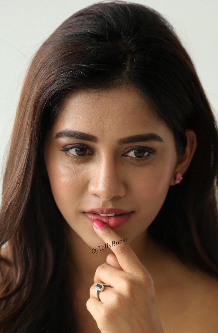 Beautiful Kannada Girl Nabha Natesh Long hair Smiling Face Close Up