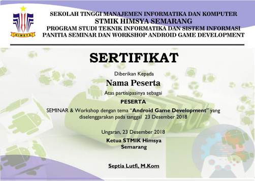 riftie blog: SEMINAR & WORKSHOP STMIK HIMSYA SEMARANG