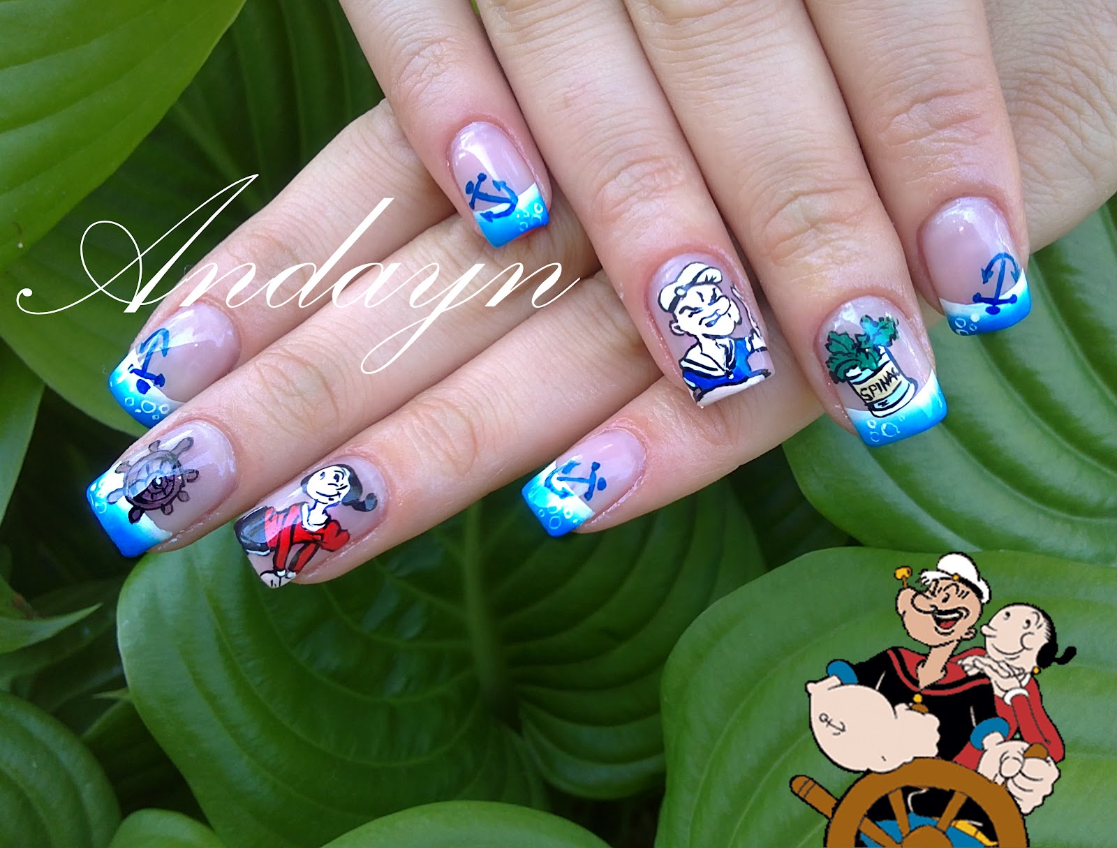 Popeye the sailor and Olivee ~ Andayn Nails