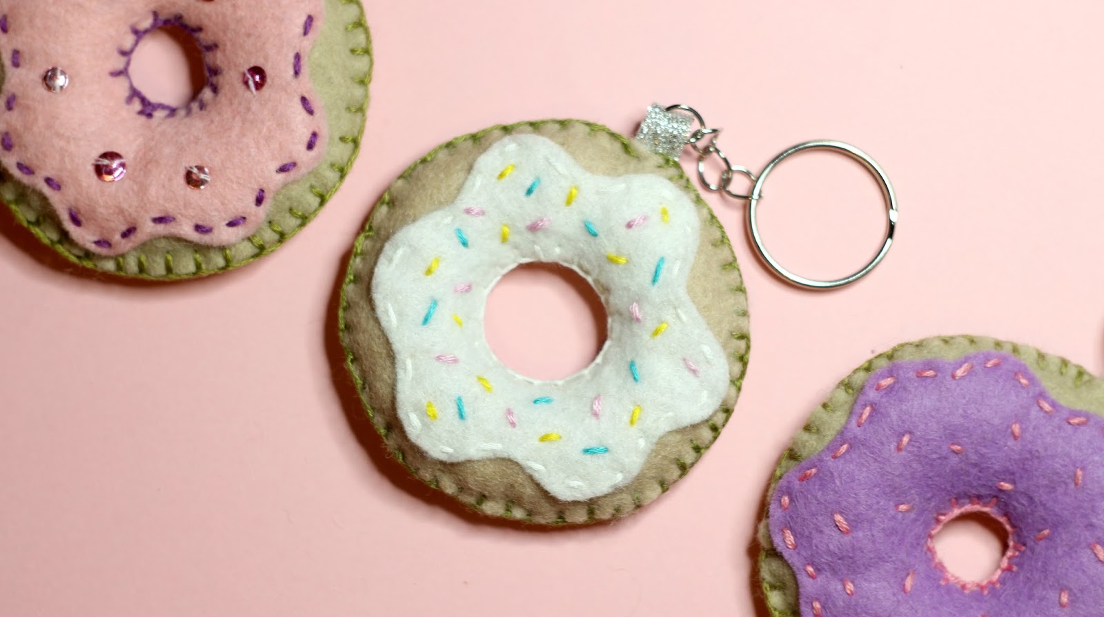 DIY - Felt Doughnut Keychain - Youtube Tutorial | Katie K DIY