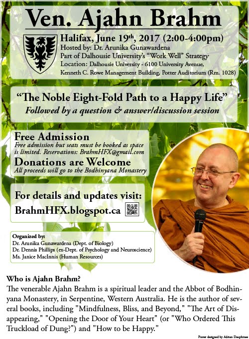 Venerable Ajahn Brahm in Halifax 2017