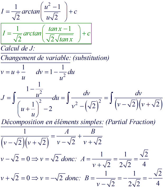 int(sqrt(tan(x))) Une autre technique pour calculer cette primitive