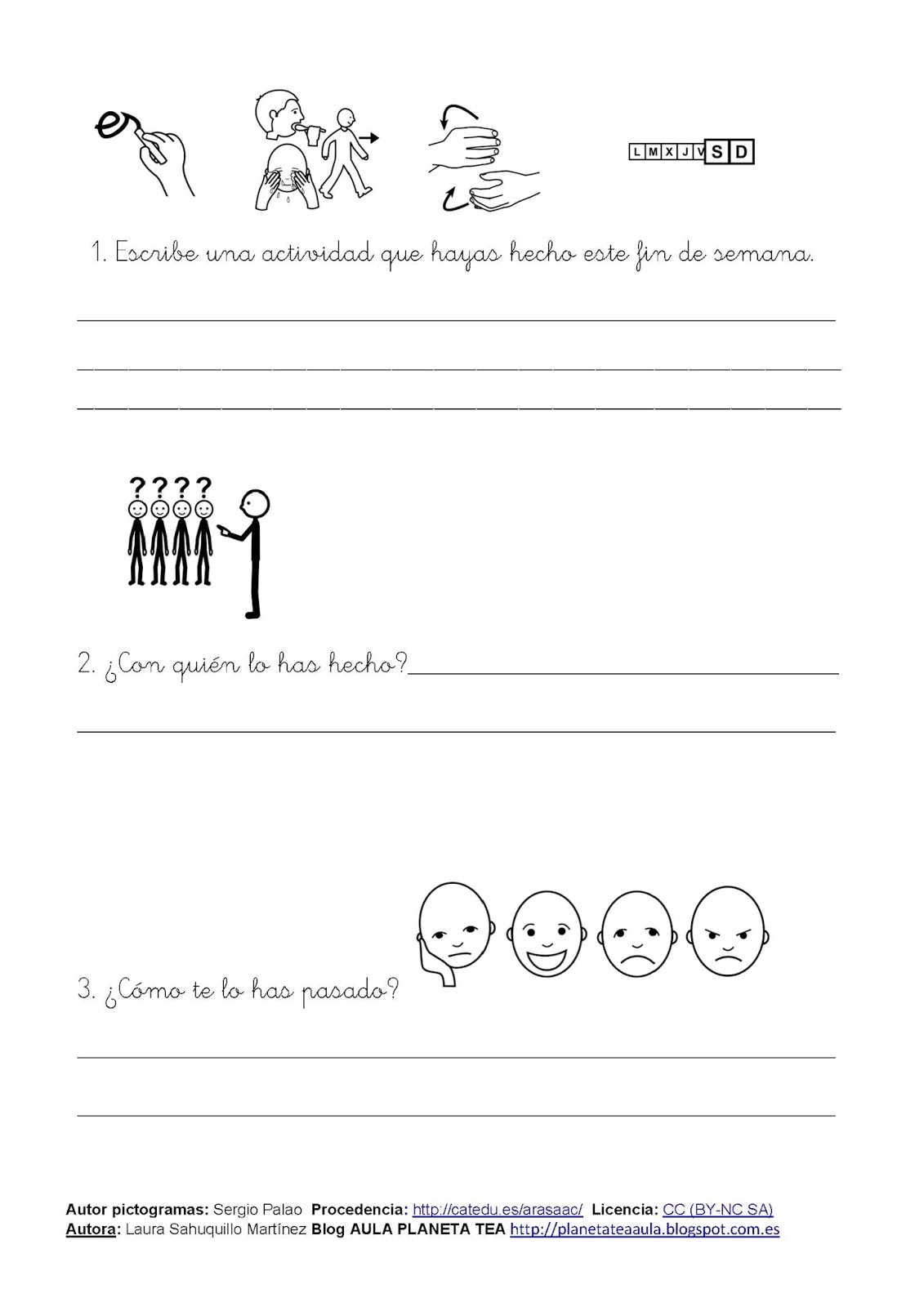 Aula Planeta TEA: ¿QUÉ HE HECHO EL FIN DE SEMANA?