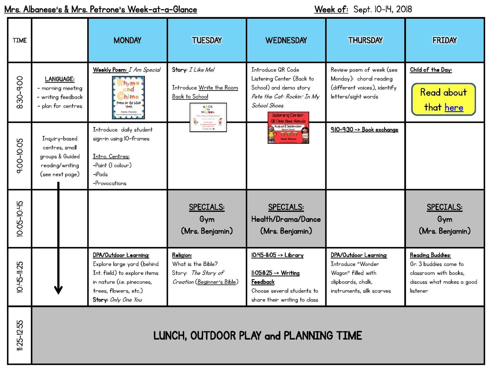 Weekly Wrap-Up -> Sept. 10-14 | Mrs. Albanese's Kindergarten Class