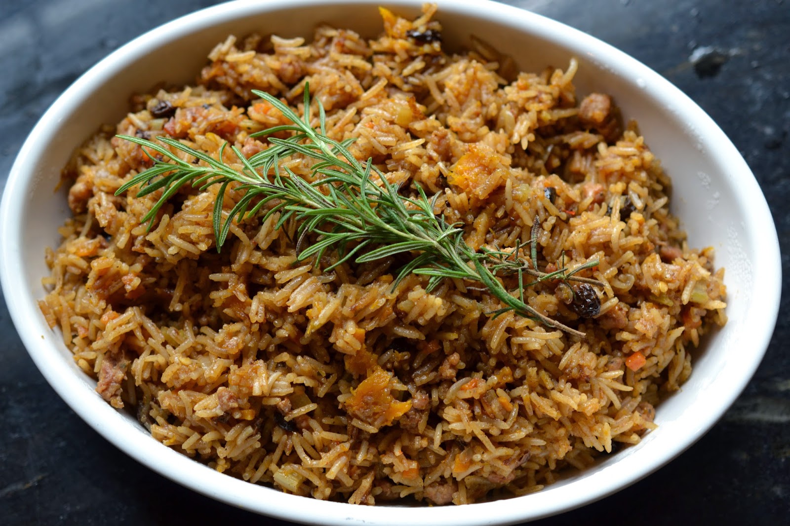 Greedy Girl : Pumpkin Sausage & Raisin Rice