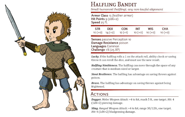 D&D Basic - NPC Gallery: Halfling Bandit