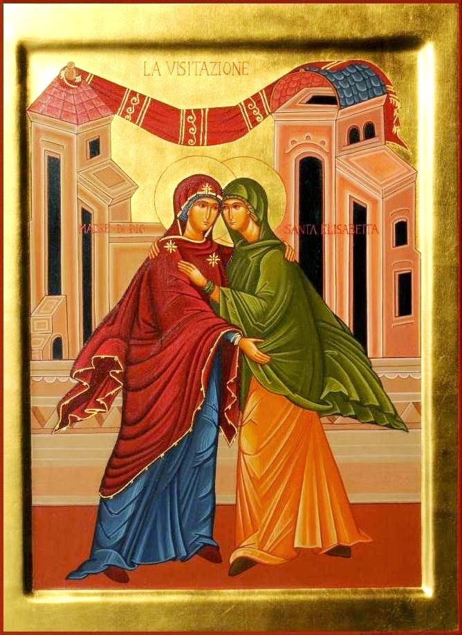 Visitação de Maria a Santa Isabel | Arte religioso, Arte sacro, Arte ...
