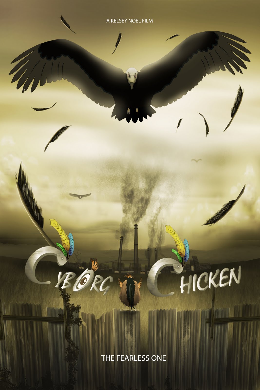 Animation Students: Cyborg Chicken poster design