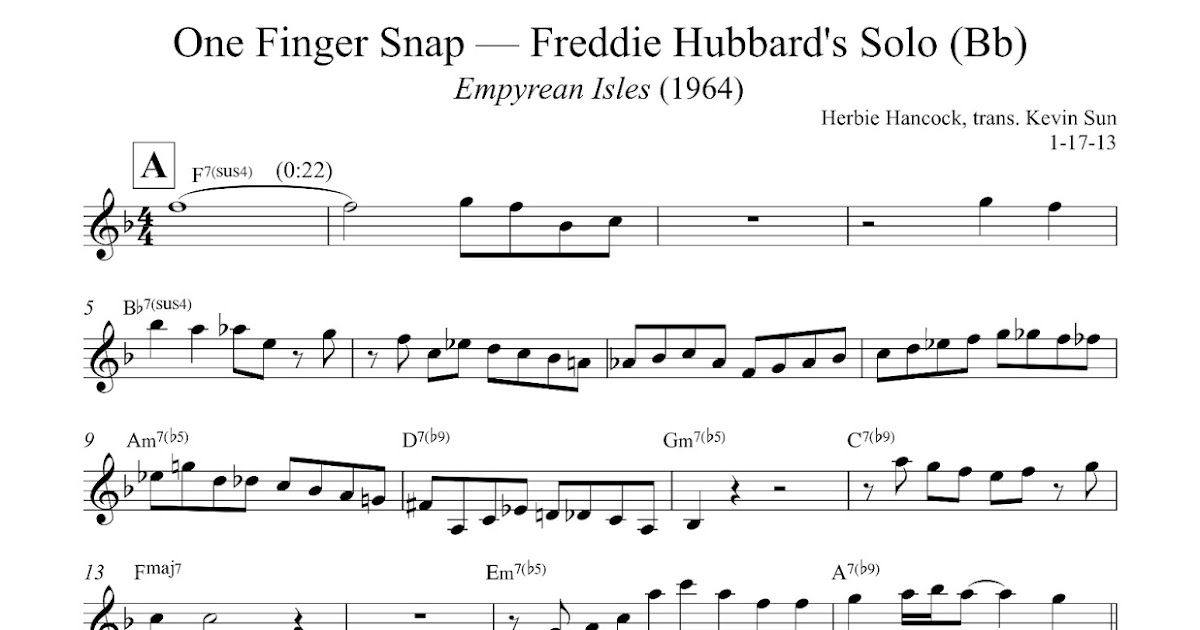 Freddie Hubbard on "One Finger Snap"
