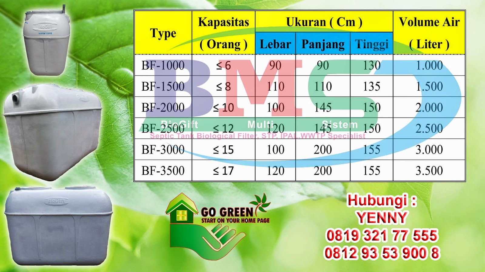 Septic Tank BioGift: BF - SERIES