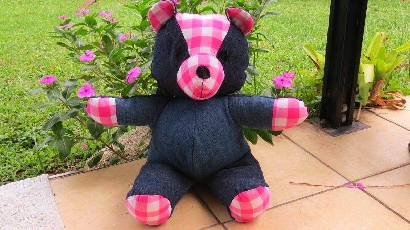 Creating my way to Success: Denim Teddy Bear - a clothes upcycle